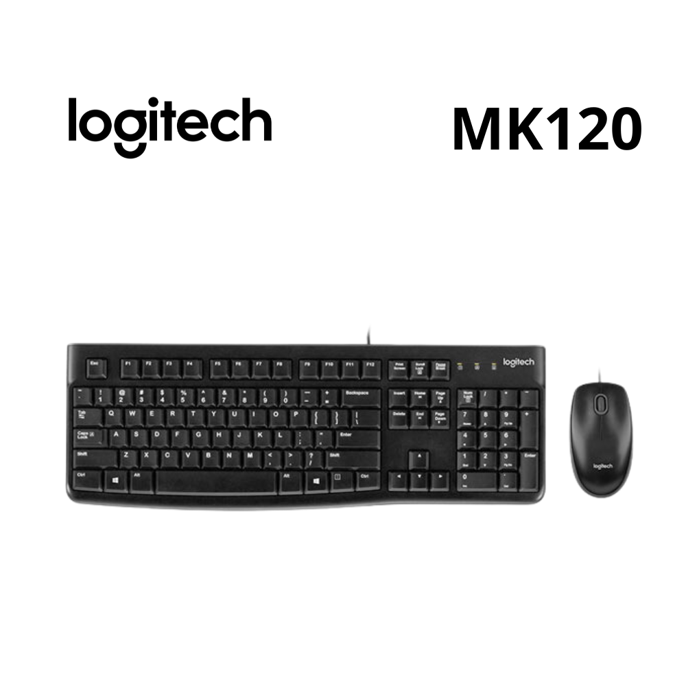 Kit Teclado y Mouse Logitech MK120 USB Negro - Dteck Store